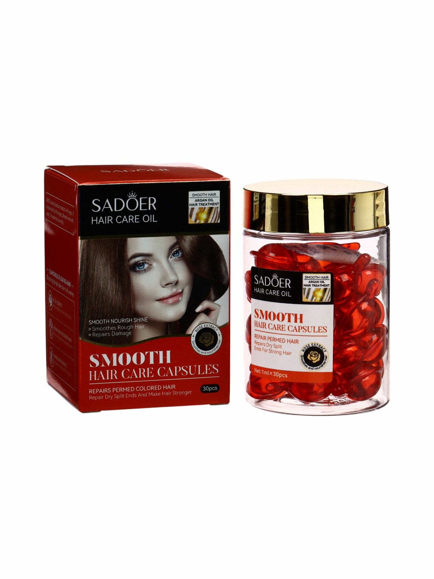 Масло для волос в капсулах, восстанавливающее, с экстрактом розы, 1 мл x 30 шт.