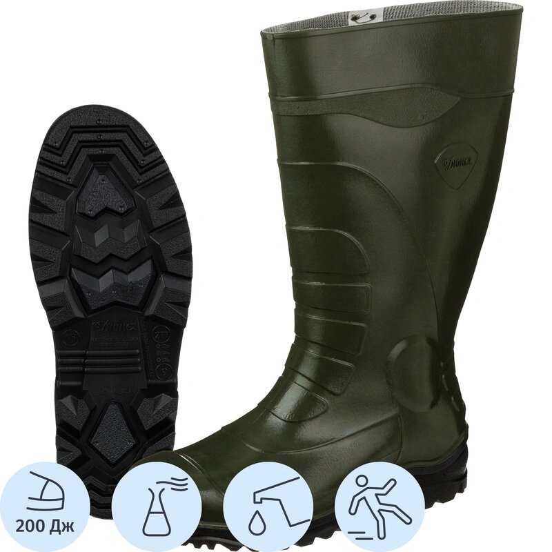 Сапоги мужские цвет оливковый мод. 173 (р.43) с мет. подноском