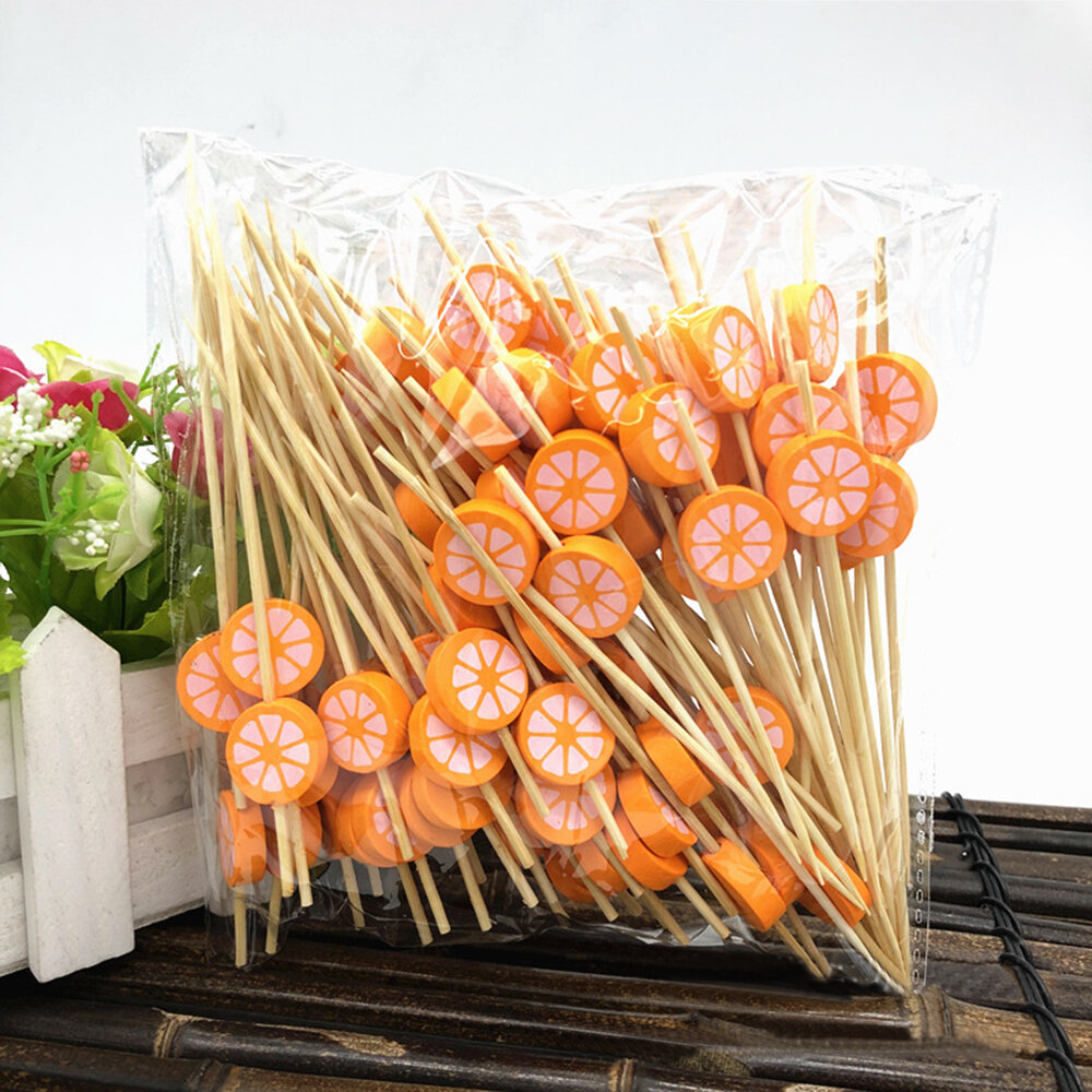 100 упаковок коктейльных палочек 4.7 дюйма (12 см) из бамбука для фруктов, аппетайзеров, коктейлей, свадеб, днём рождения, вечеринок, пляжных мероприятий, Розовый/ Многоцветный 1# / Многоцветный 2# / Многоцветный 3# / Многоцветный 4# / Многоцветный 5# /