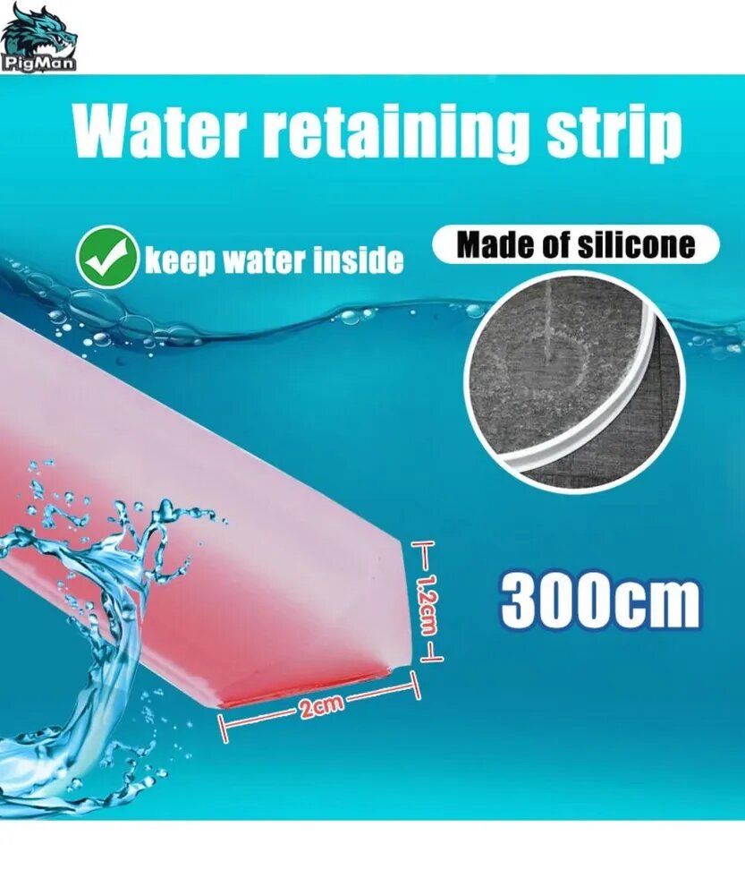 Силиконовый сгибаемый водяной барьер для душа, самоклеящийся, удерживающая полоса для воды для ванной комнаты