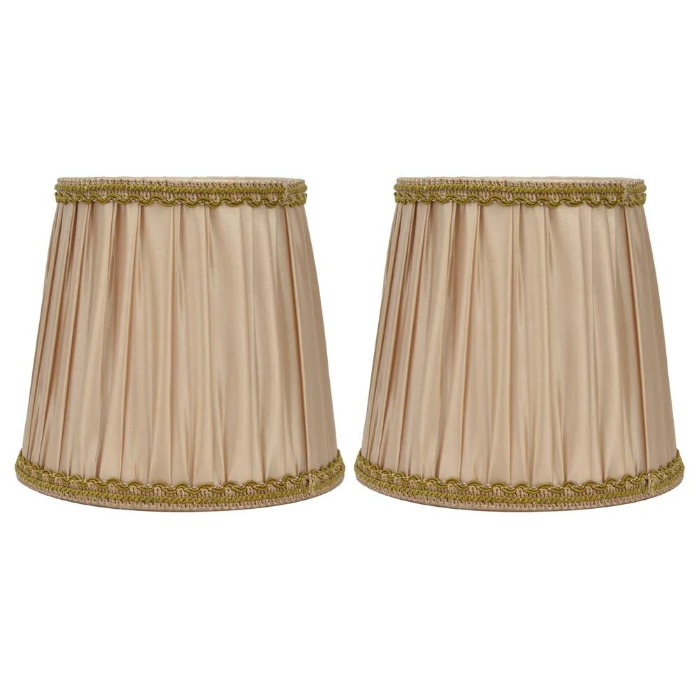 2 шт. тканевый абажур, простой абажур для E14, винтовой подсвечник, настольная лампа, люстра, золото