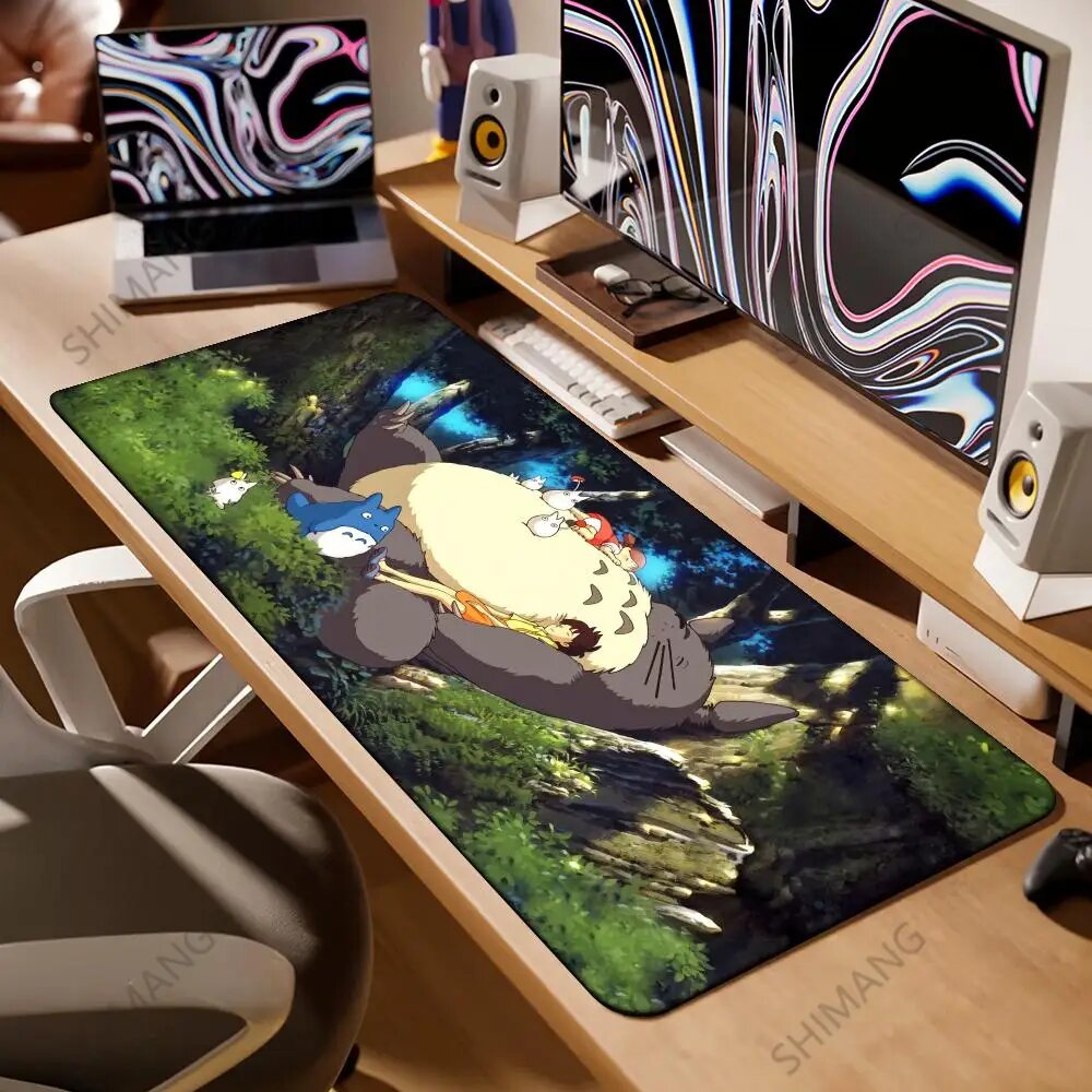 Аниме Kawaii Настольный коврик Коврик для мыши Офисный HD Print T-Totoros Большой настольный коврик Нескользящие подушечки для клавиатуры Шкаф для ПК Милый ковер Коврик для мыши