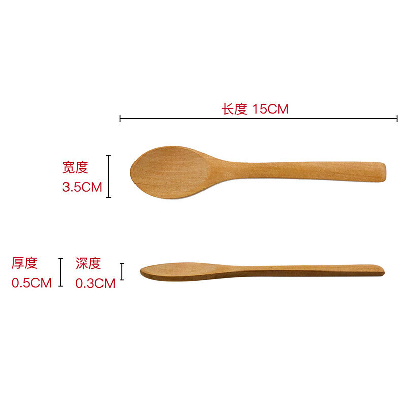 Оптовые маленькие ложки Haoyuan в японском стиле, детские ложки, ручная работа, деревянные ложки на веревке, вилки, маленькие деревянные ложки, которые можно гравировать логотипом
