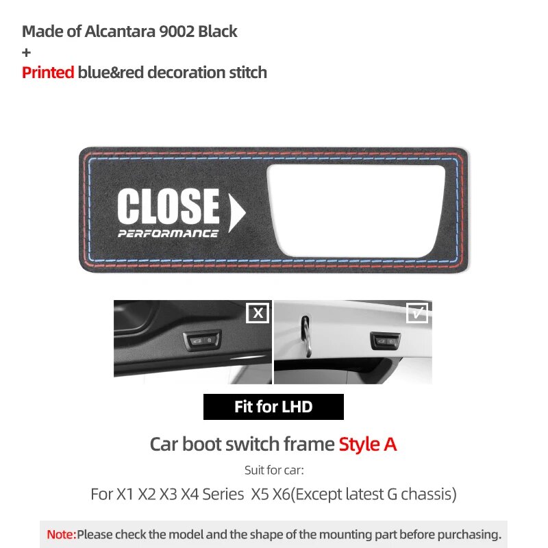 Для BMW X1, E84, F48, X2, F39, X3, F25, G01, X4, F26, G02, X5, E70, F15, X6, E71, F16 Black 9002 A LHD