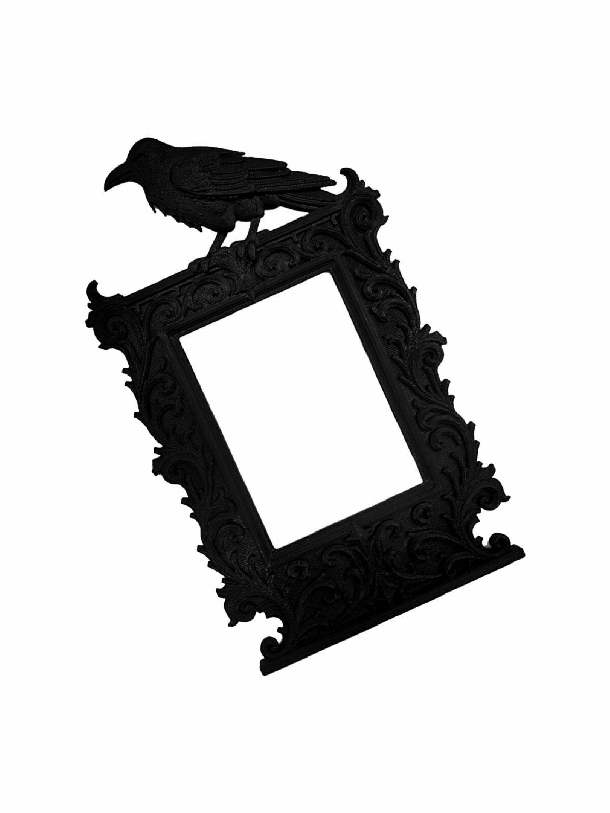 Пластиковая рамка для фотографий на тему Хэллоуина С резной Вороной в готическом стиле