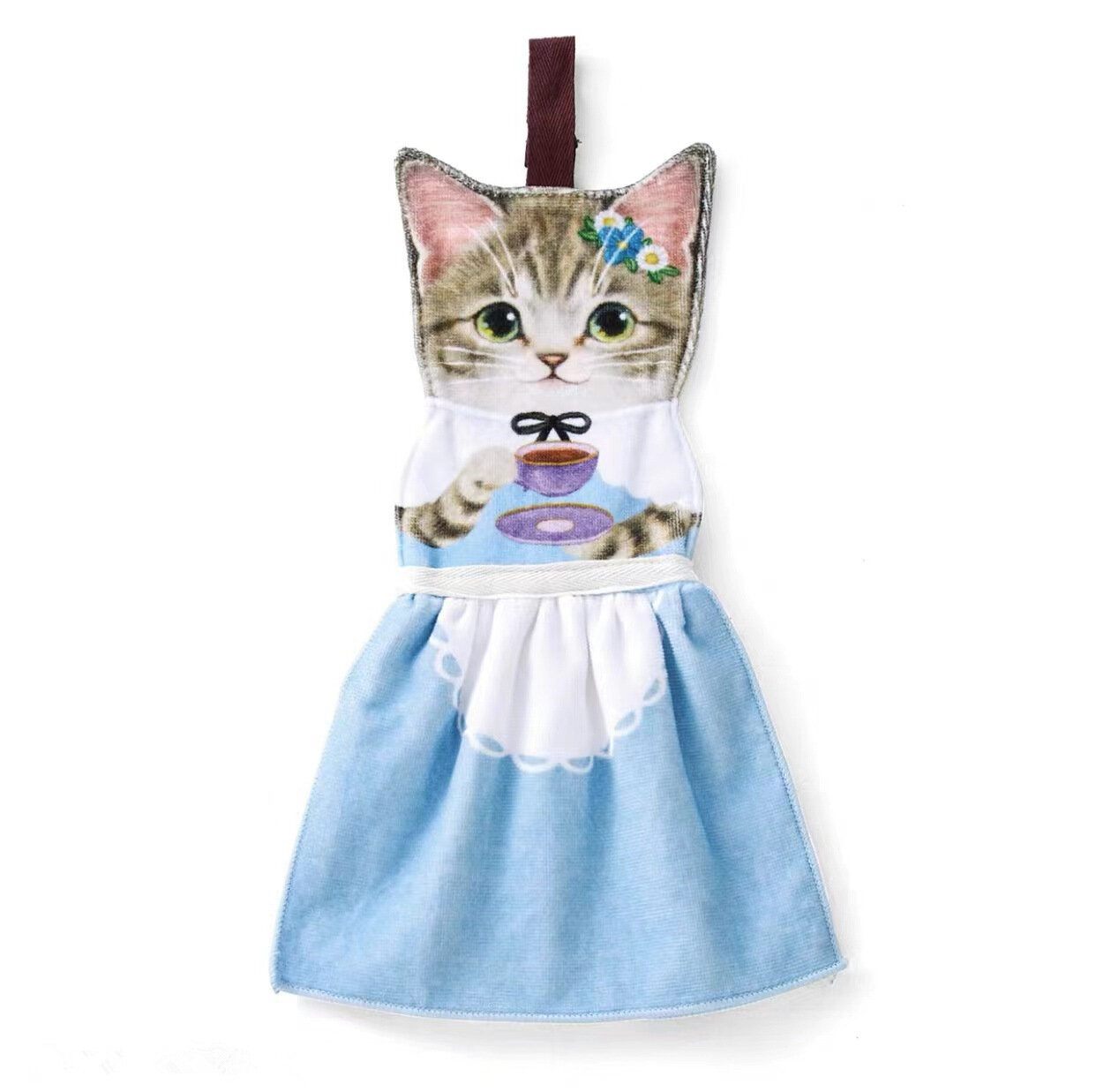 Милое японское полотенце для рук с изображением кота в мультяшном стиле, полотенце для лица, подвесное впитывающее полотенце.