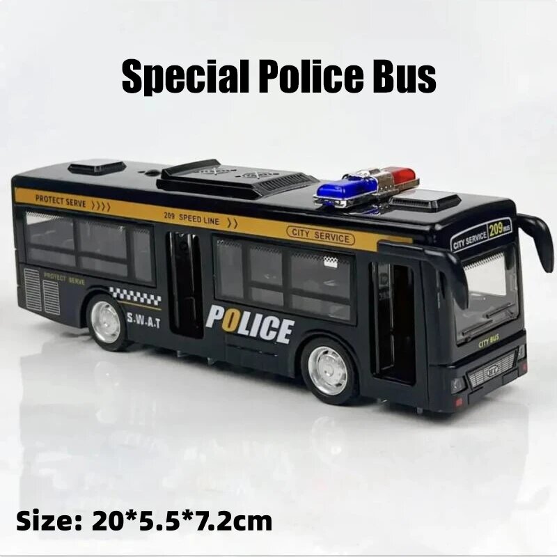 Полицейский автобус игрушечный, инерционный, Police Bus D