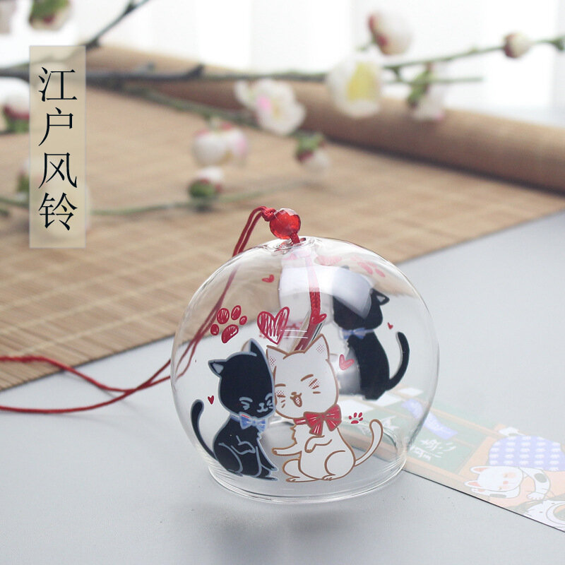 Японский чудесный стеклянный ветряной колокольчик, уличный стеклянный ветряной колокольчик, японский стиль, подвесное украшение, оптовая продажа, для активности в живописных районах, свежий подвесной орнамент