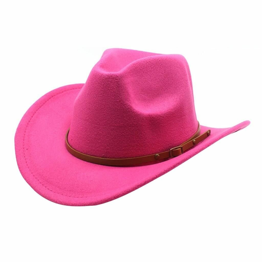 Шерстяная фетровая ковбойская шляпа, аксессуар для вечеринок и косплея, Роза красная