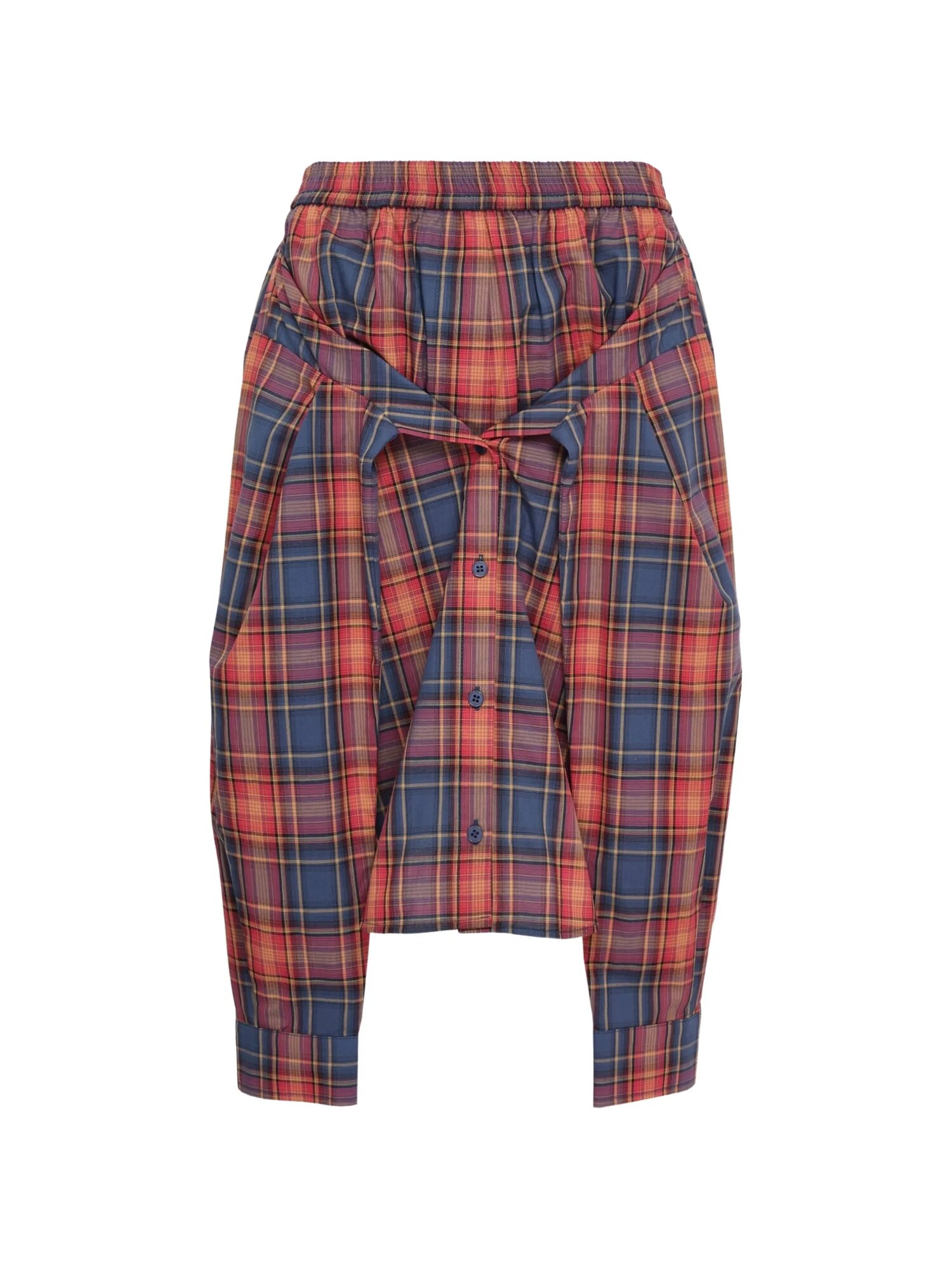 Юбка Buttoned tied-waist plaid skirt