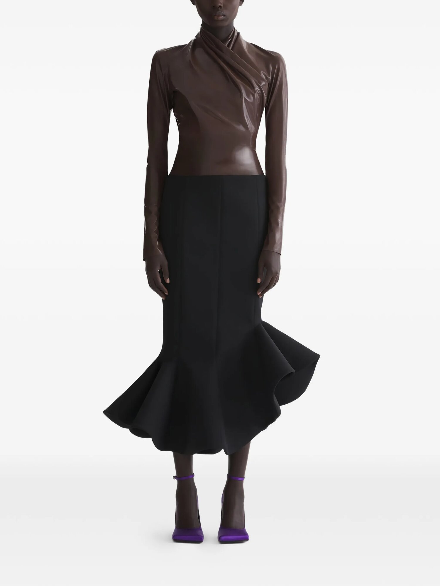 Боди бельевое MUGLER, размер 40, коричневый — фото 1