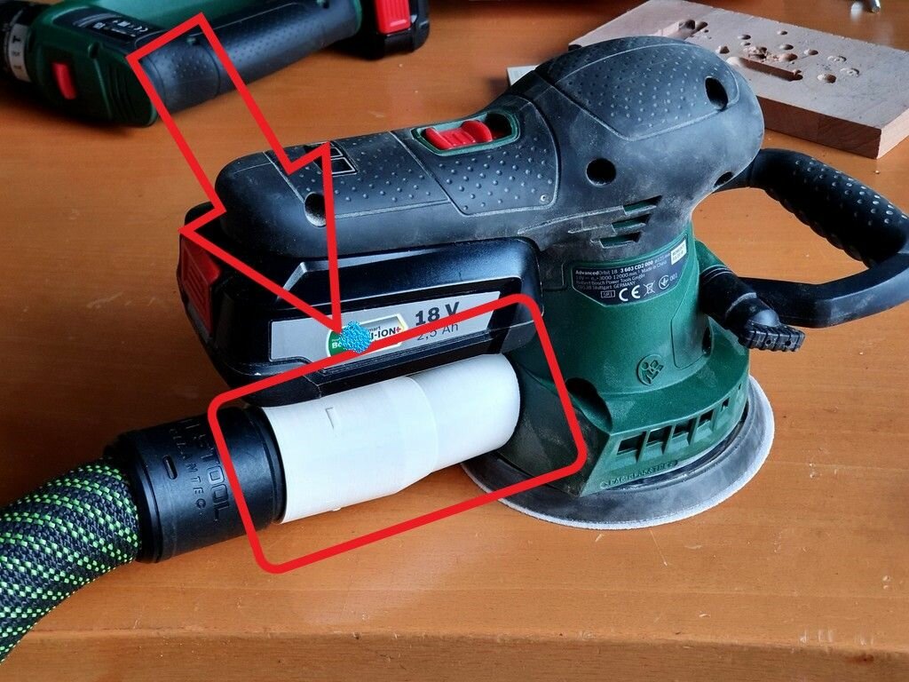 Адаптер пылеотвода на Bocsh Advanced Orbit к Festool