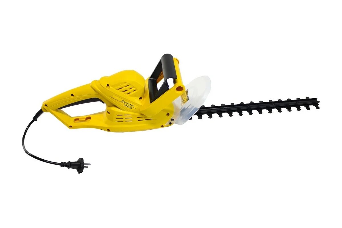 Электрический кусторез Champion HTE410, двусторонний нож, мощность 520Вт, желтый