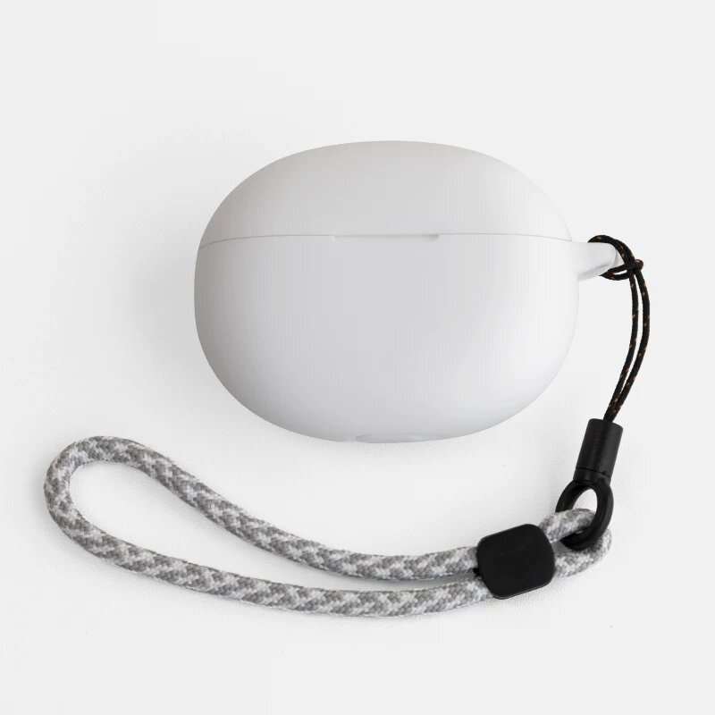 Легкий защитный чехол для наушников Honor Earbuds X5, белый с светло-серым шнуром для элегантного вида