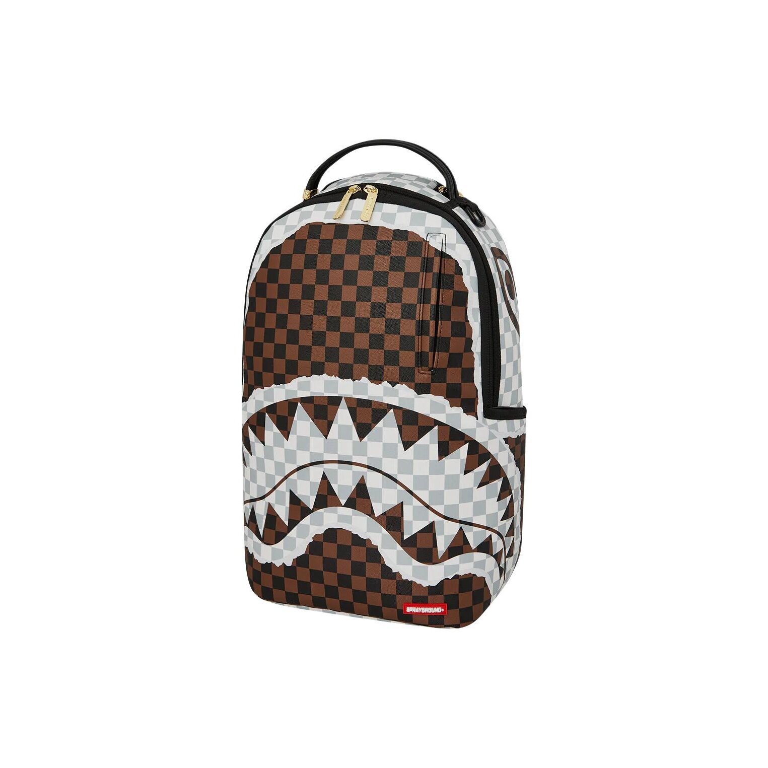 Сумка SPRAYGROUND, фактура пэчворк, белый/коричневый — фото 1
