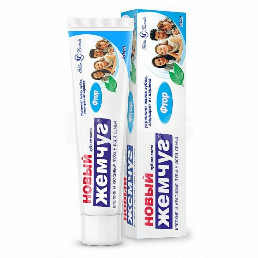 Зубная паста Новый Жемчуг Фтор, 50 мл (70 гр)