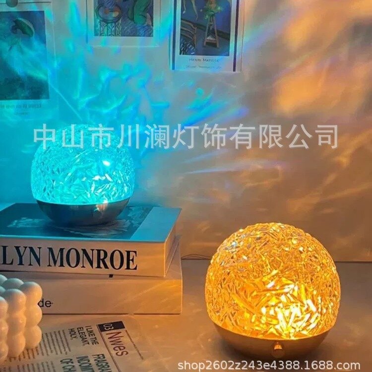 Прямые поставки с фабрики, стиль INS, прикроватная проекция, креативный настольный светильник, динамическая световая аура, свет с эффектом водяных волн, теневая атмосферная лампа