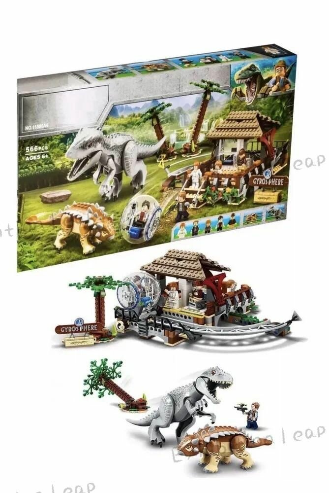 Конструктор DINOSAUR WORLD 11580 Индоминус-Рекс против анкилозавра 566 деталей (Мир Юрского периода)