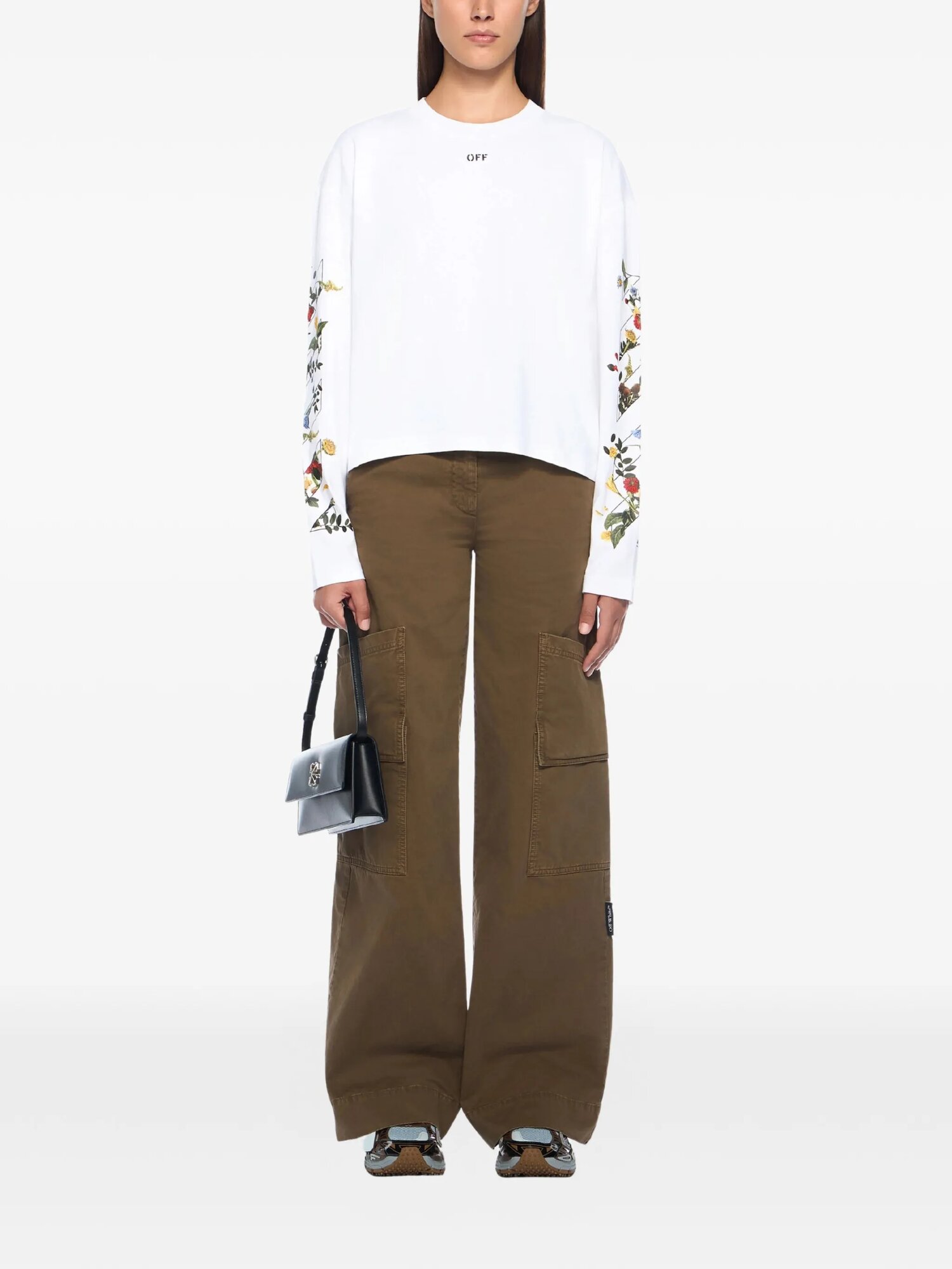 Футболка Off-White Arrow, размер 36, бежевый/белый — фото 1