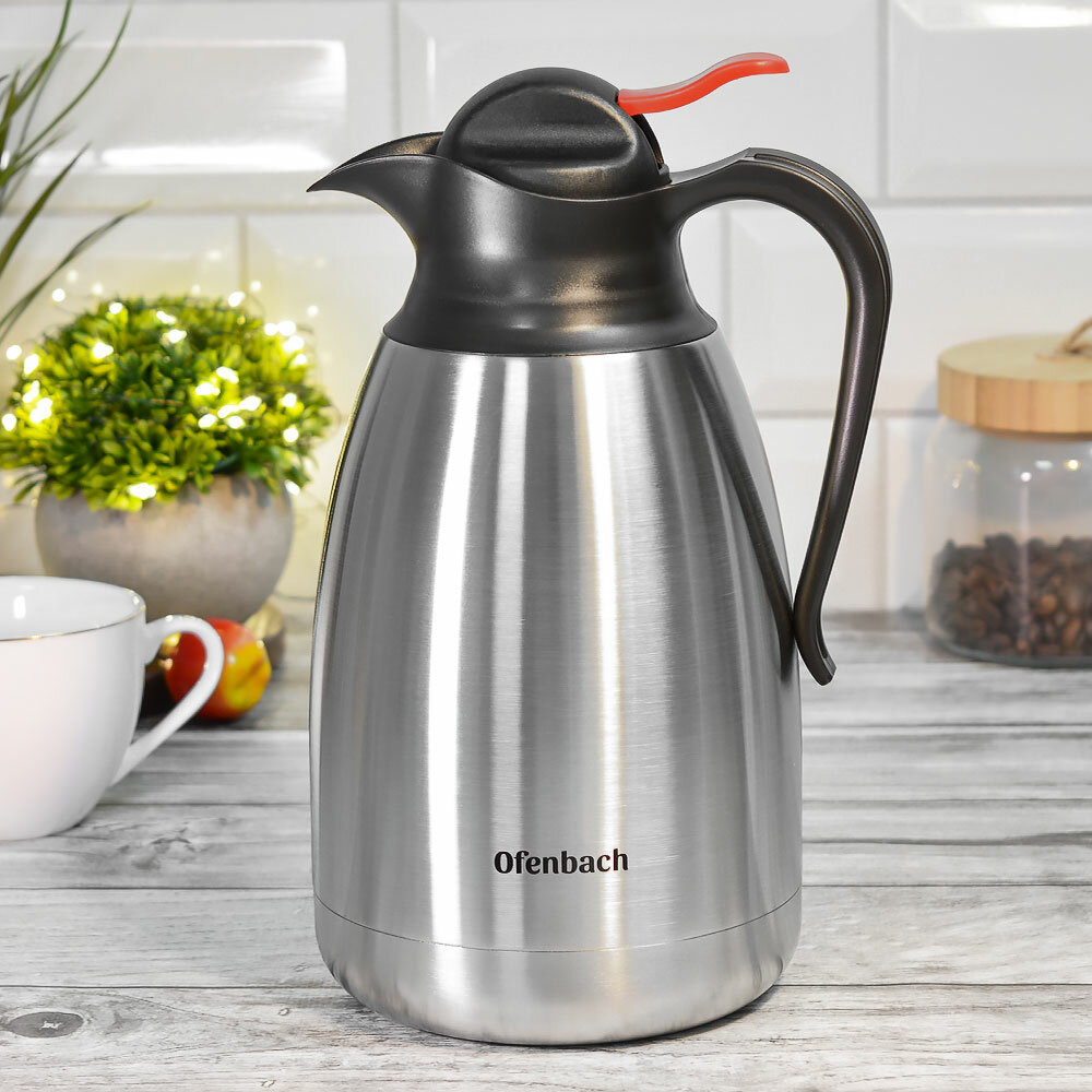 Термос 1.5л нерж "Конференция" с пластиковой крышкой