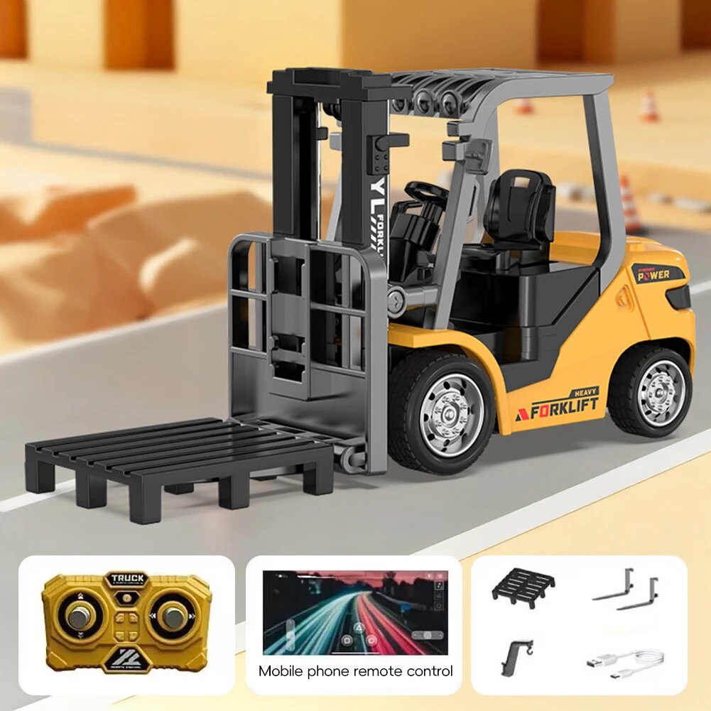 Радиоуправляемый металлический мини-погрузчик 1:64 Forklift Set
