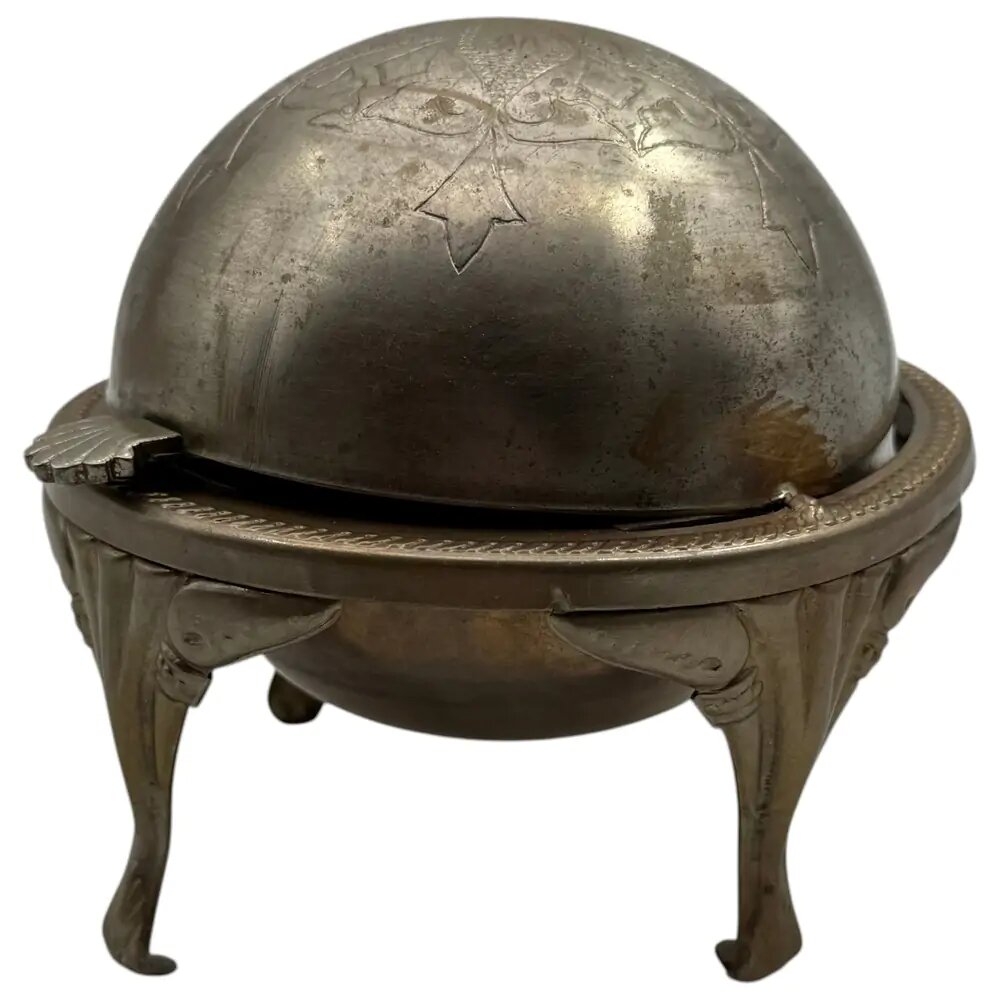 Икорница на ножках, с крышкой, розеткой, мельхиор, 1890-1917 гг, Варшава, Российская Империя