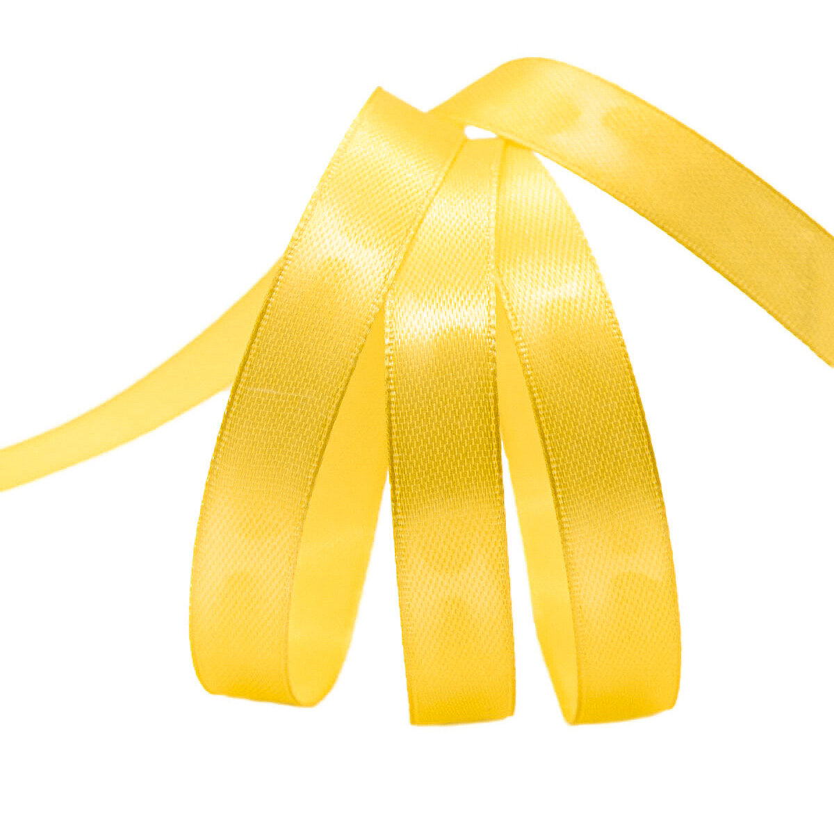Лента атласная желтая 1,2 см*22,86 м, упаковочная, для подарков, рукоделия и шитья, Айрис (040 темно-желтая)
