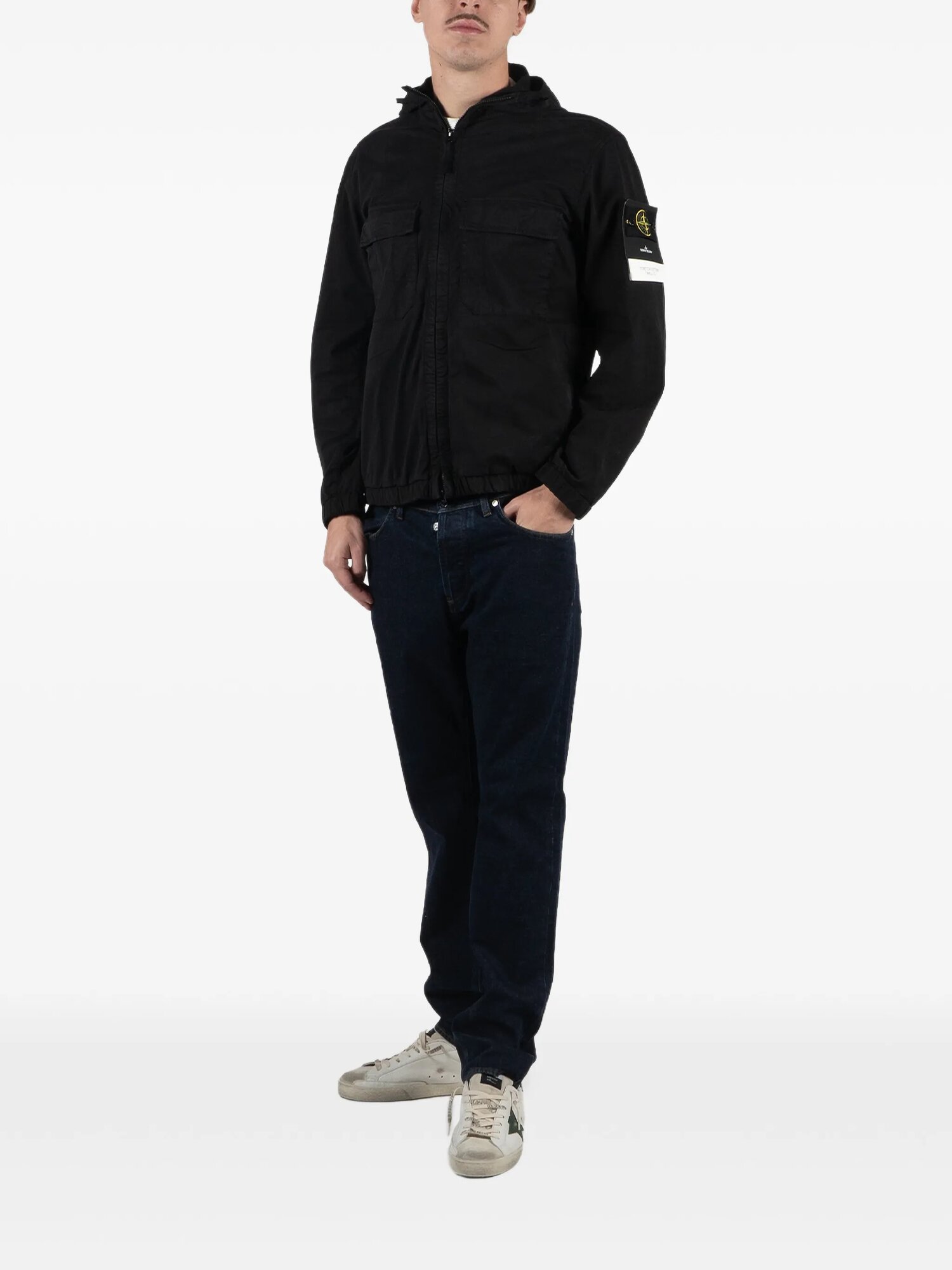 Куртка Stone Island Hooded chest-pocket jacket, размер 3XL, black/black — фото 1