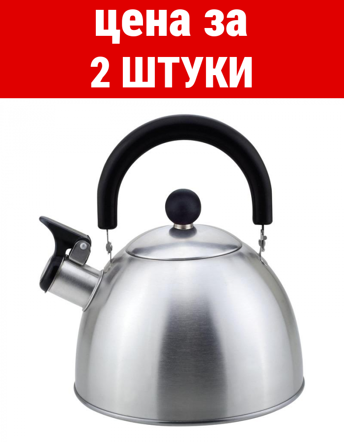 Комплект 2 шт, чайник нерж 2.5Л MAL-039-МР матовый со свист MALLONY