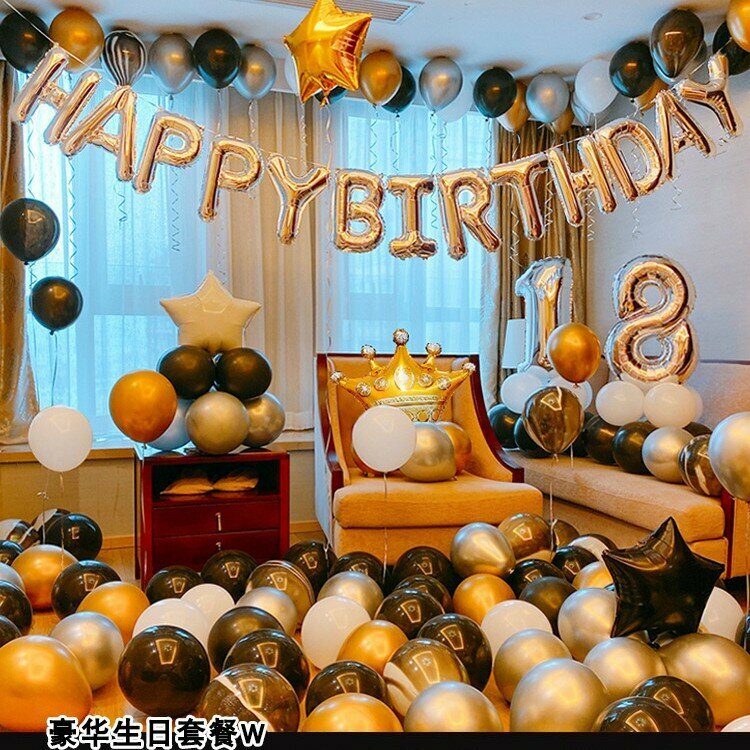 2026 Новейшие принадлежности для вечеринки по случаю дня рождения мальчика и девочки, оформление сцены, фоновая стена, воздушные шары, атмосфера 18 лет, декорации