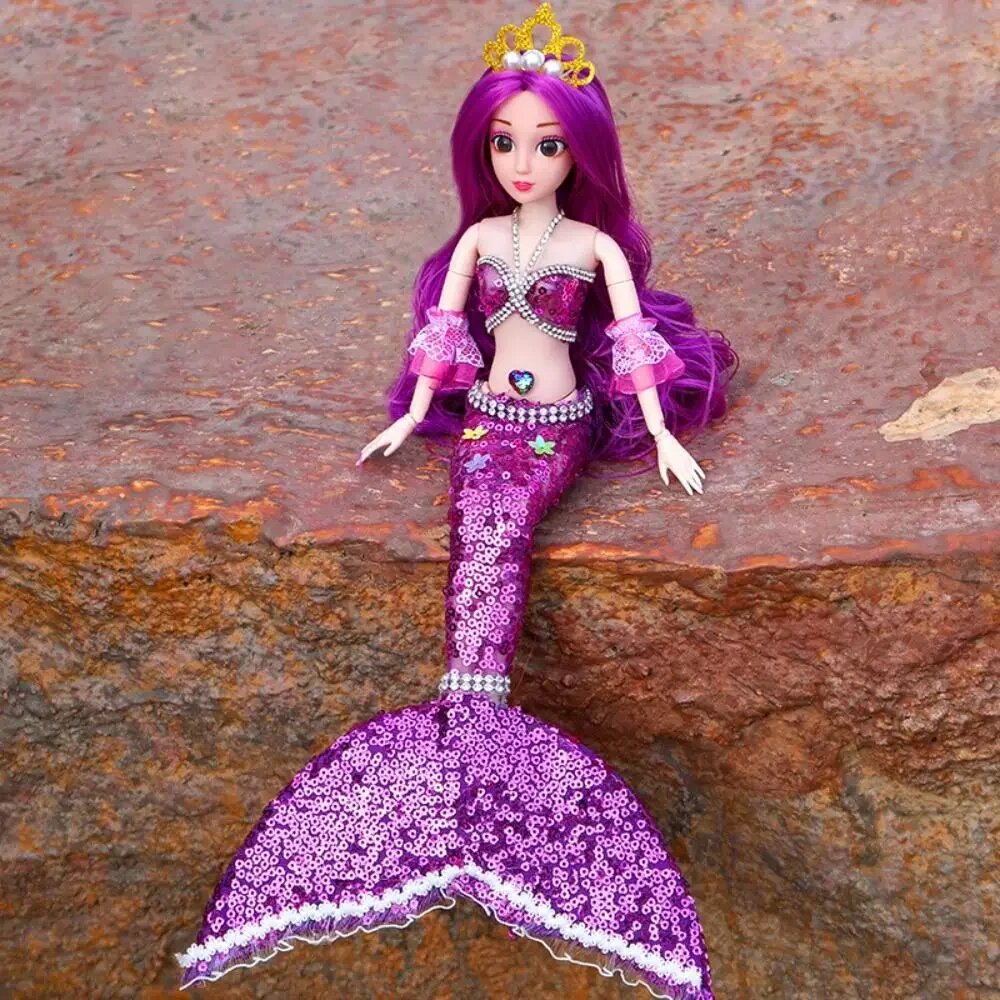 Кукла-русалка 30 см, Cloth, для девочек 3-6 лет Purple-No gift bag