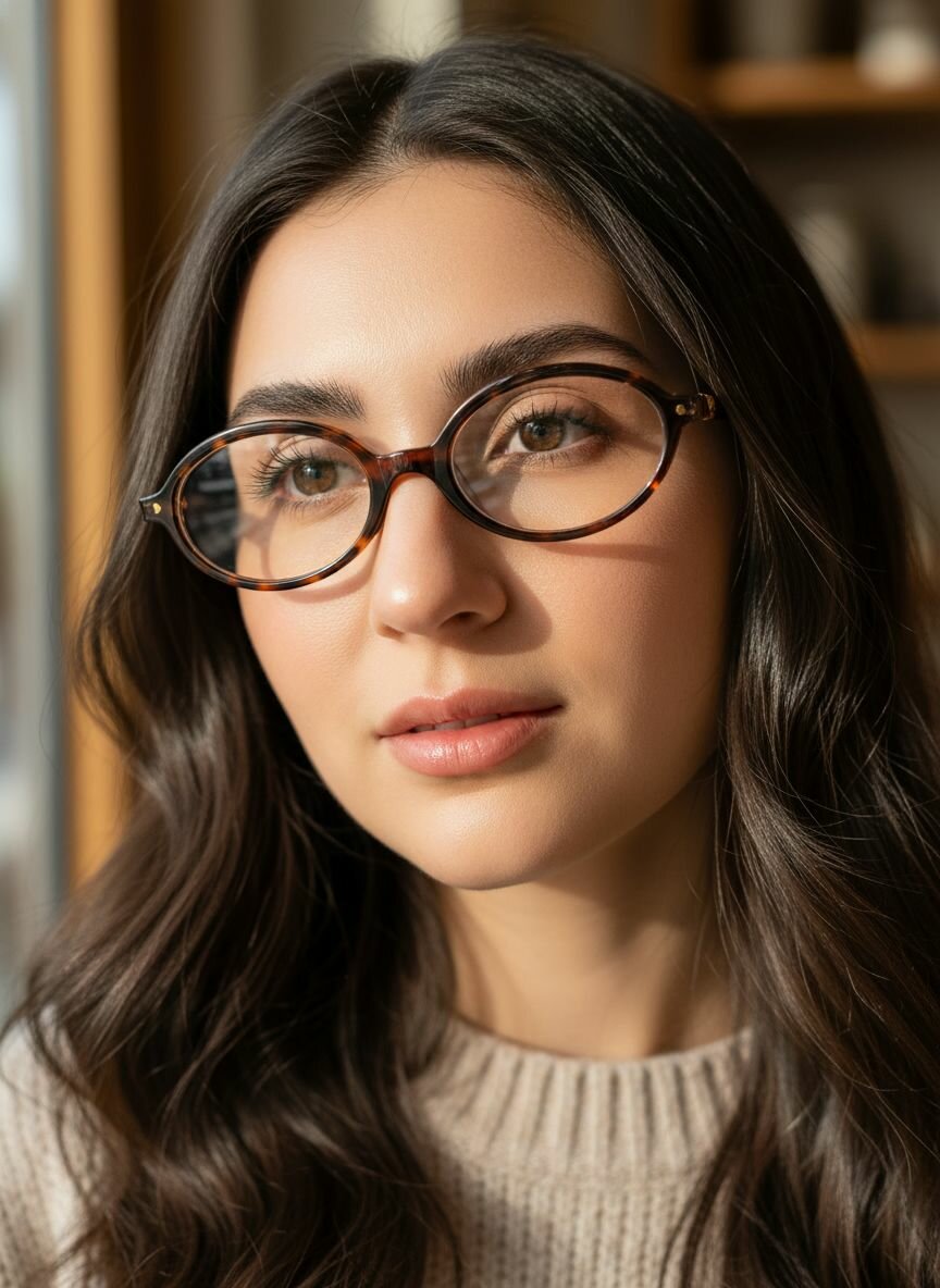 Очки прозрачные овальные