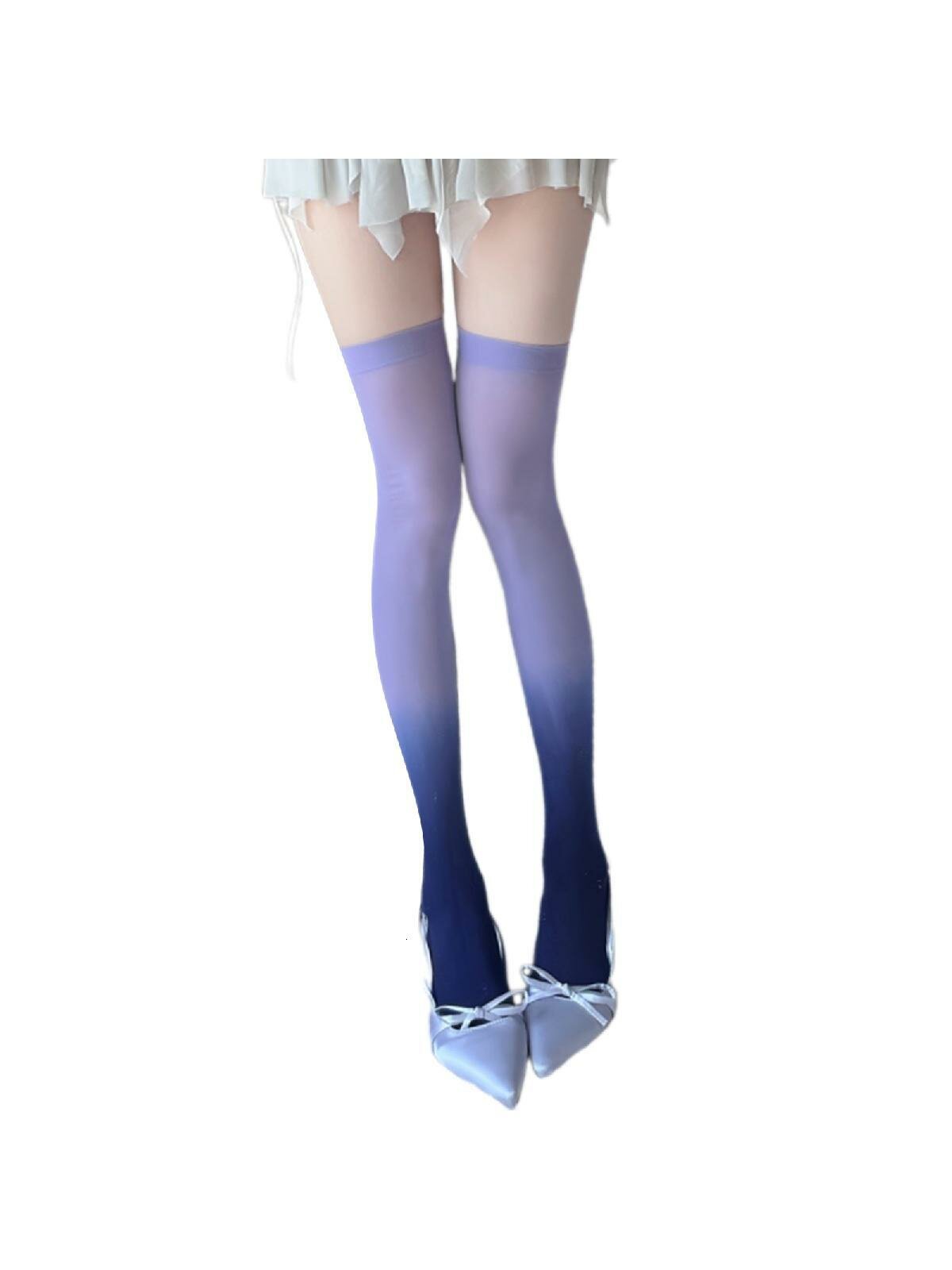 Трикотажные колготки до бедра для женщин, Фиолетовый