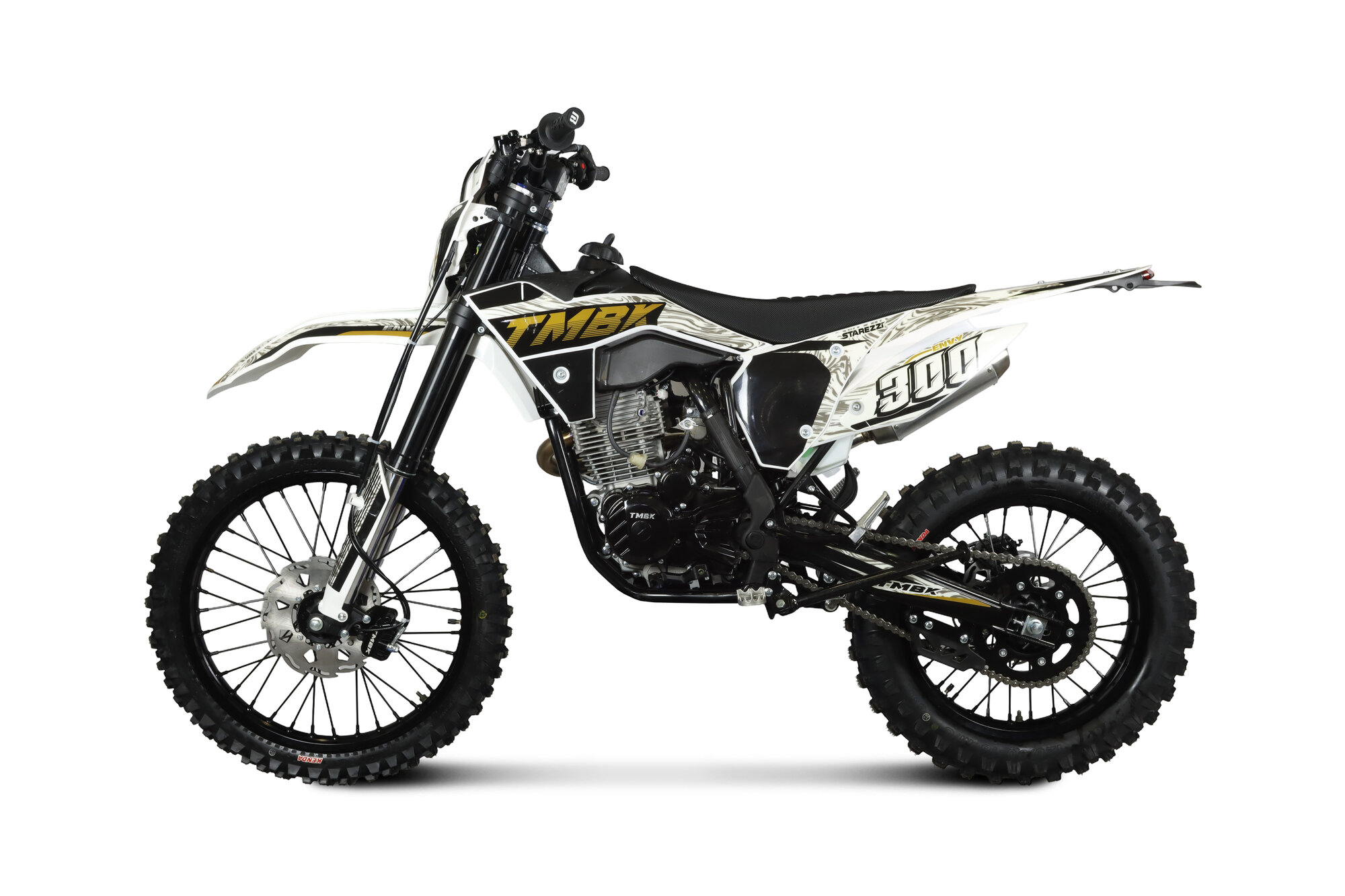 Мотоцикл TMBK "Envy 300", эндуро, мощность 25 л. с, 300 куб. см, бело-желтый