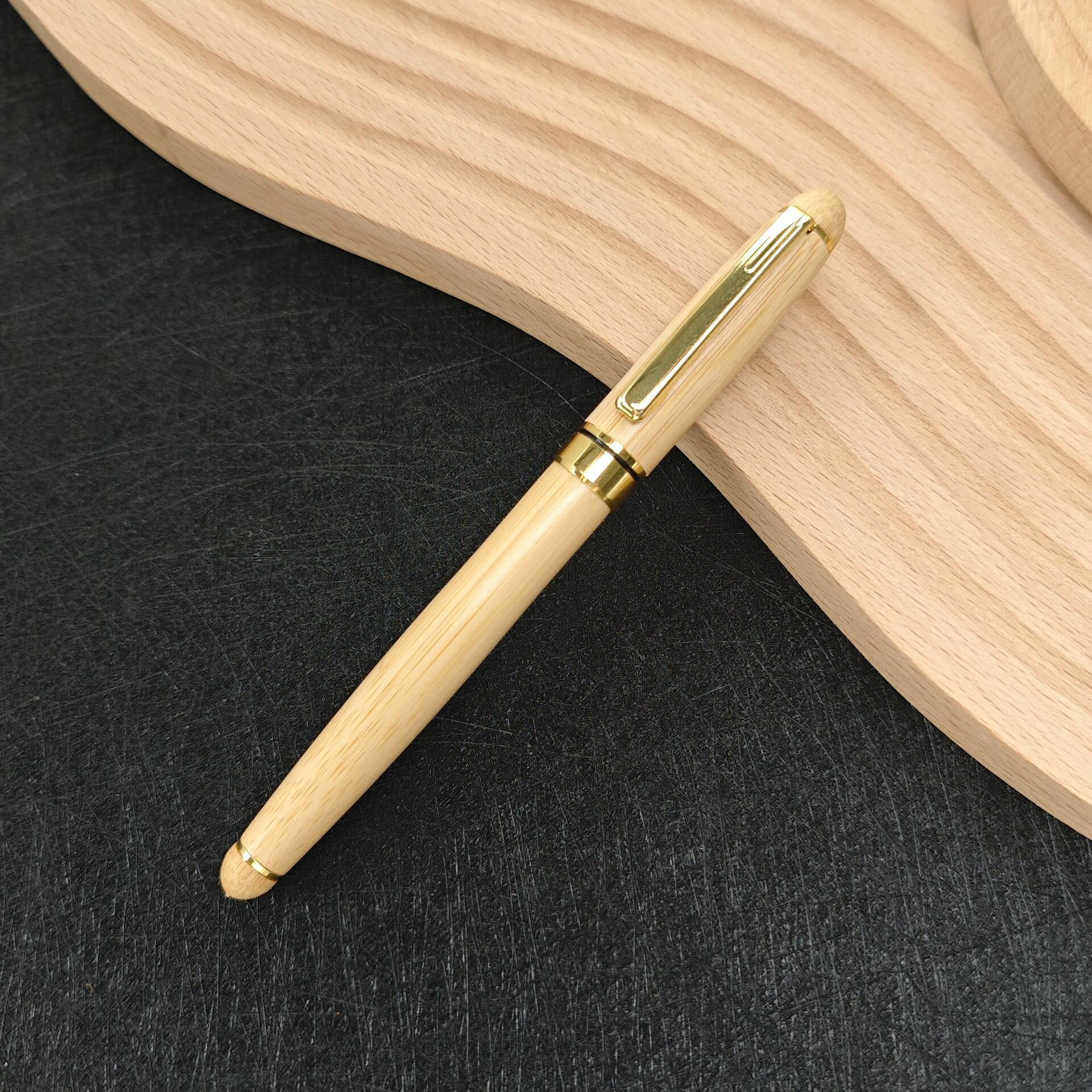 Бамбуковая деревянная ручка для письма, практика письма для студентов, бамбуковая шариковая ручка, набор ручек из бамбукового материала, оптовая реклама, подарочная коробка с бамбуковой ручкой