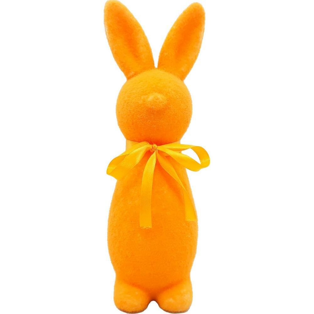 Фигурка кролика флокированная, жёлтая, 25 х 6,5 см
