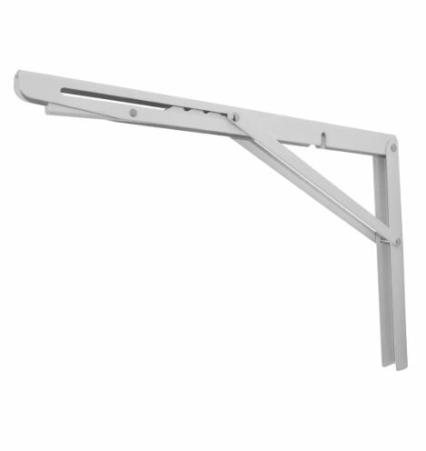 Кронштейн для полки Larvij складной 40x27 см нагрузка до 30 кг металл цвет белый, 2 шт.