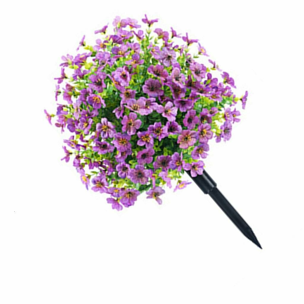 Искусственные фиалки и эвкалипт для декора, Фиолетовый