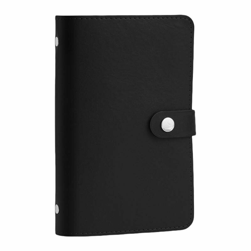 Кожаный органайзер для денег с 50 карманами, Черный