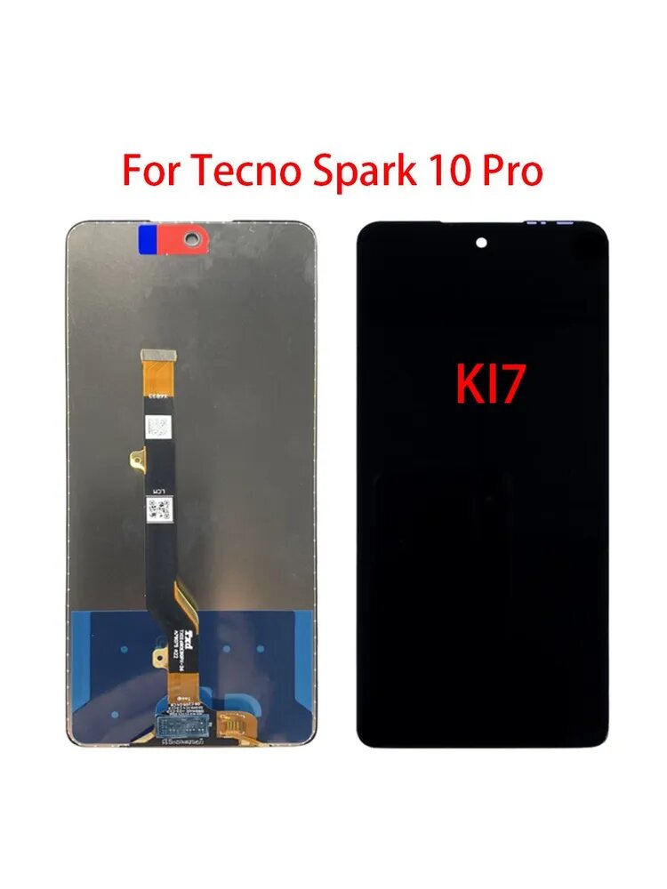 Дисплей на Tecno Spark 10 Pro KI7 в сборе с тачскрином Черны