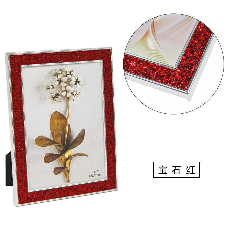 Детская художественная металлическая фоторамка, подставка для демонстрации, легкая роскошь, прямоугольная, современная, простая рамка для картин, настенное крепление, бесплатная доставка, зеркальная рамка