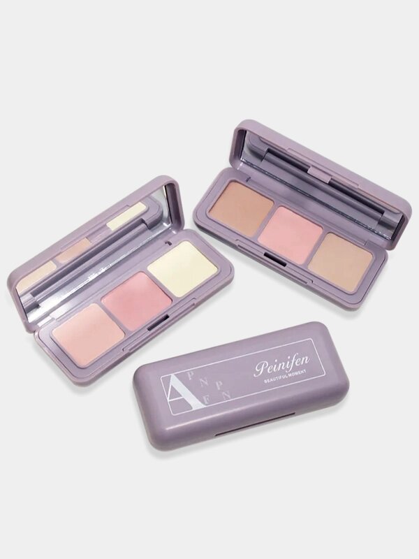 Трехцветный консилер для маскировки несовершенств на лице, женская косметика