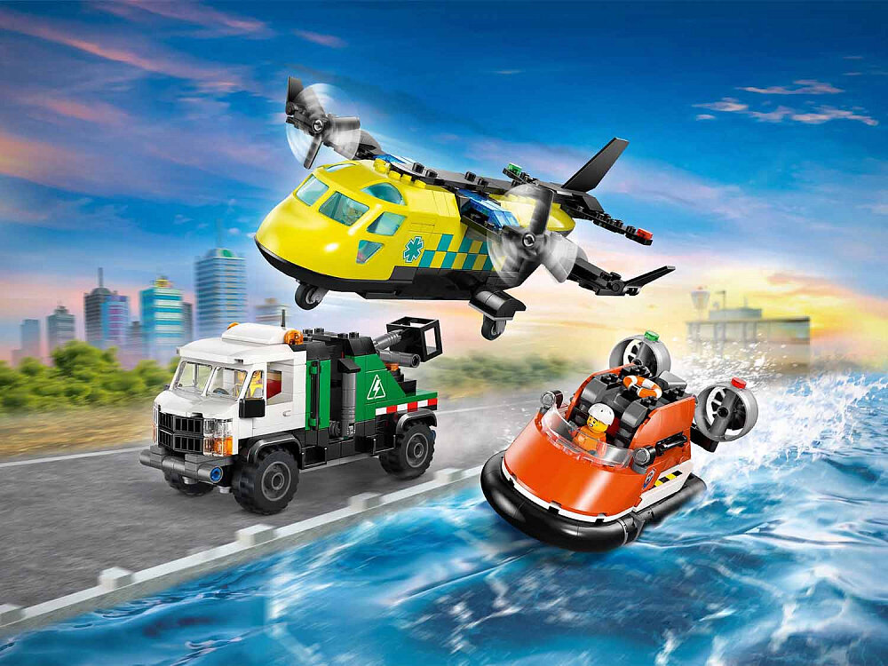 Конструктор LEGO City 60505 Конструктор Самолет, сервисный грузовик и судно на воздушной подушке