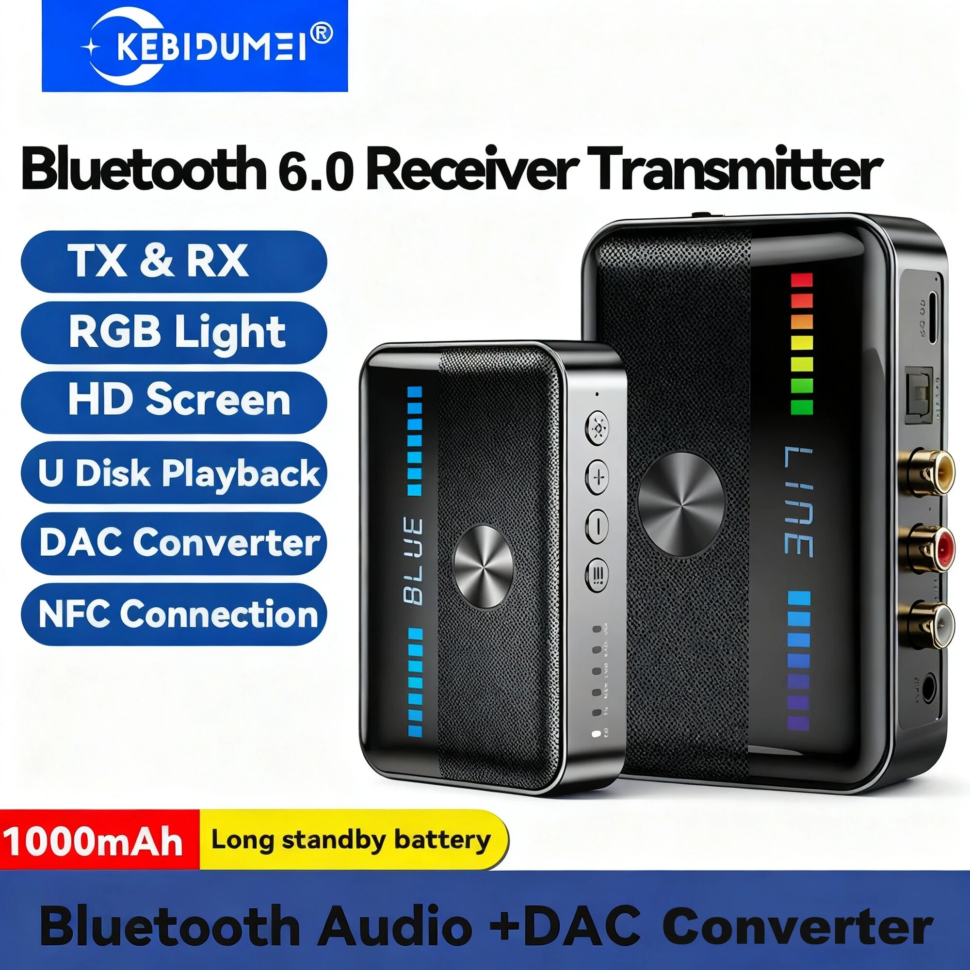 Беспроводной аудиоадаптер kebidumei M13 Bluetooth 6.0 M13 BT6.0