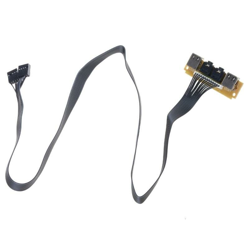 USB-кабель для передней панели корпуса ПК, 6 см, аудио, микрофон, наушники, Черный
