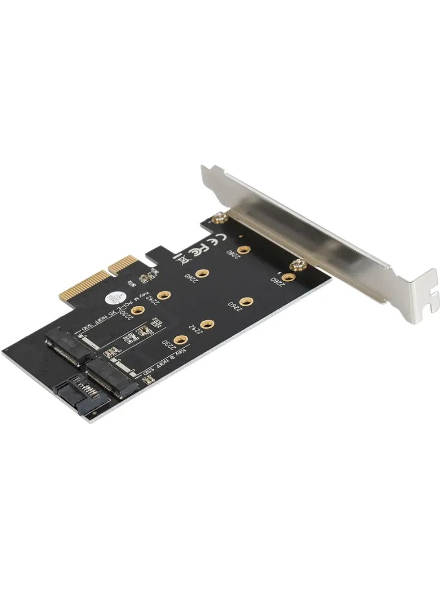 Переходник EXE-509 M.2 B key + M.2 M Key > PCI-Ex4/SATA