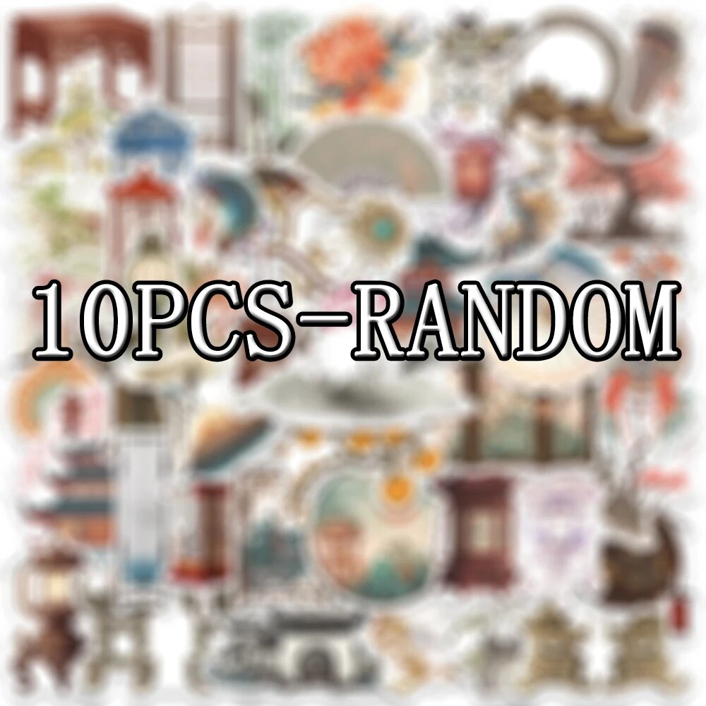 Наклейки китайские 10шт, стиль SIKOMOLE, PMS185