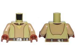 Torso SW Open Shirt with Utility Belt and Yellow Triangle Pattern (Kanan Jarrus) / Dark Tan Arms / Reddish Brown Hands, 973pb2564c01 Olive Green U