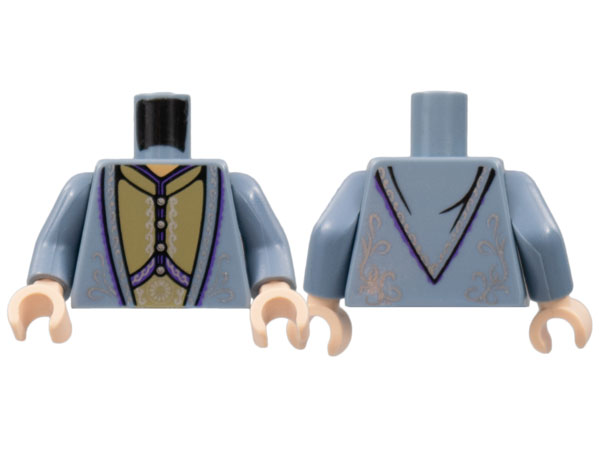 Torso Harry Potter Dumbledore Dress Robe with Vest Pattern / Sand Blue Arms / Light Nougat Hands, 973pb0742c01 Sand Blue U