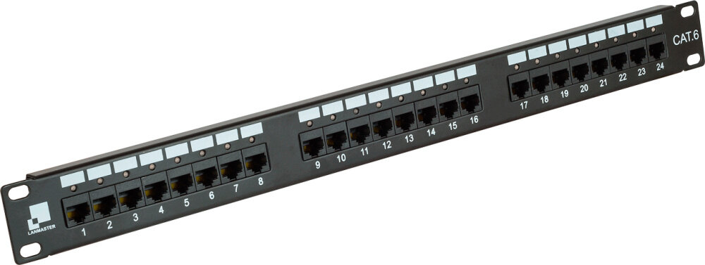 Патч-панель Lanmaster LAN-PPI24U6 19" 1U 24xRJ45 кат.6 UTP